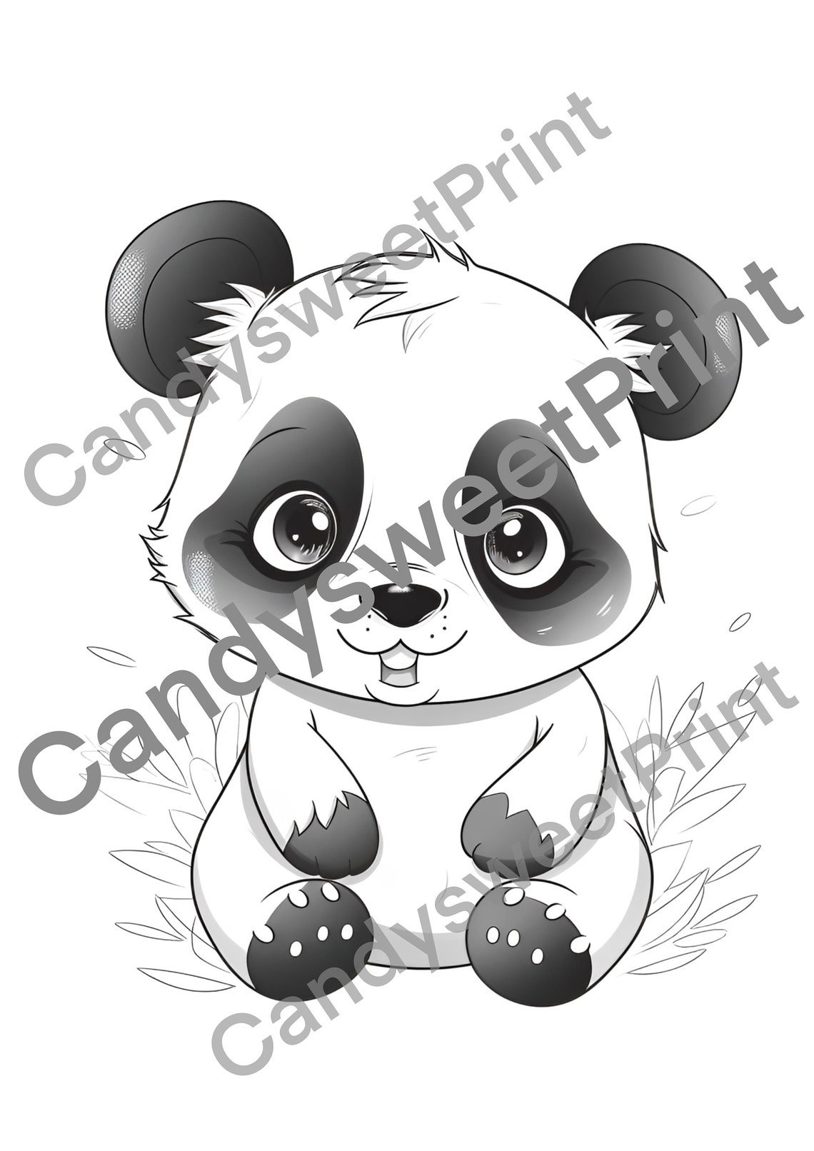 Cute Panda Coloring Page for Kids, Coloring Book, Panda Abenteuer Für ...