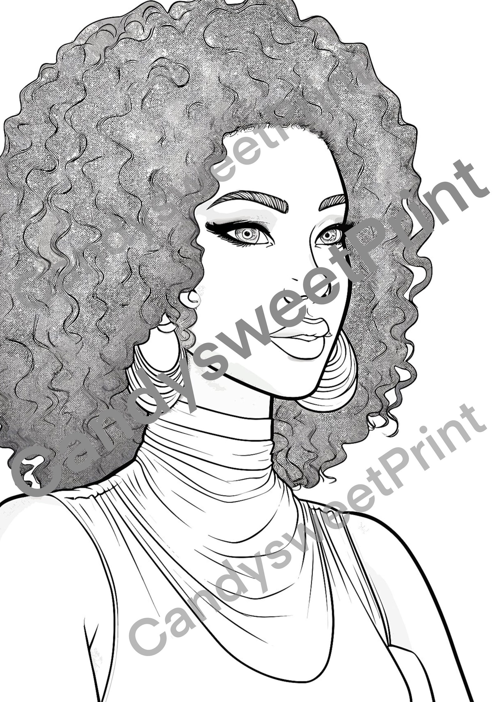 Black Girl Coloring Page, Kids POC, African Woman, Black Barbie ...