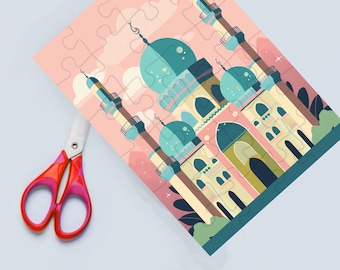 DIY Islamic Puzzle to Cut Out, Masjid, Mosque, Islamisches Puzzle Für ...