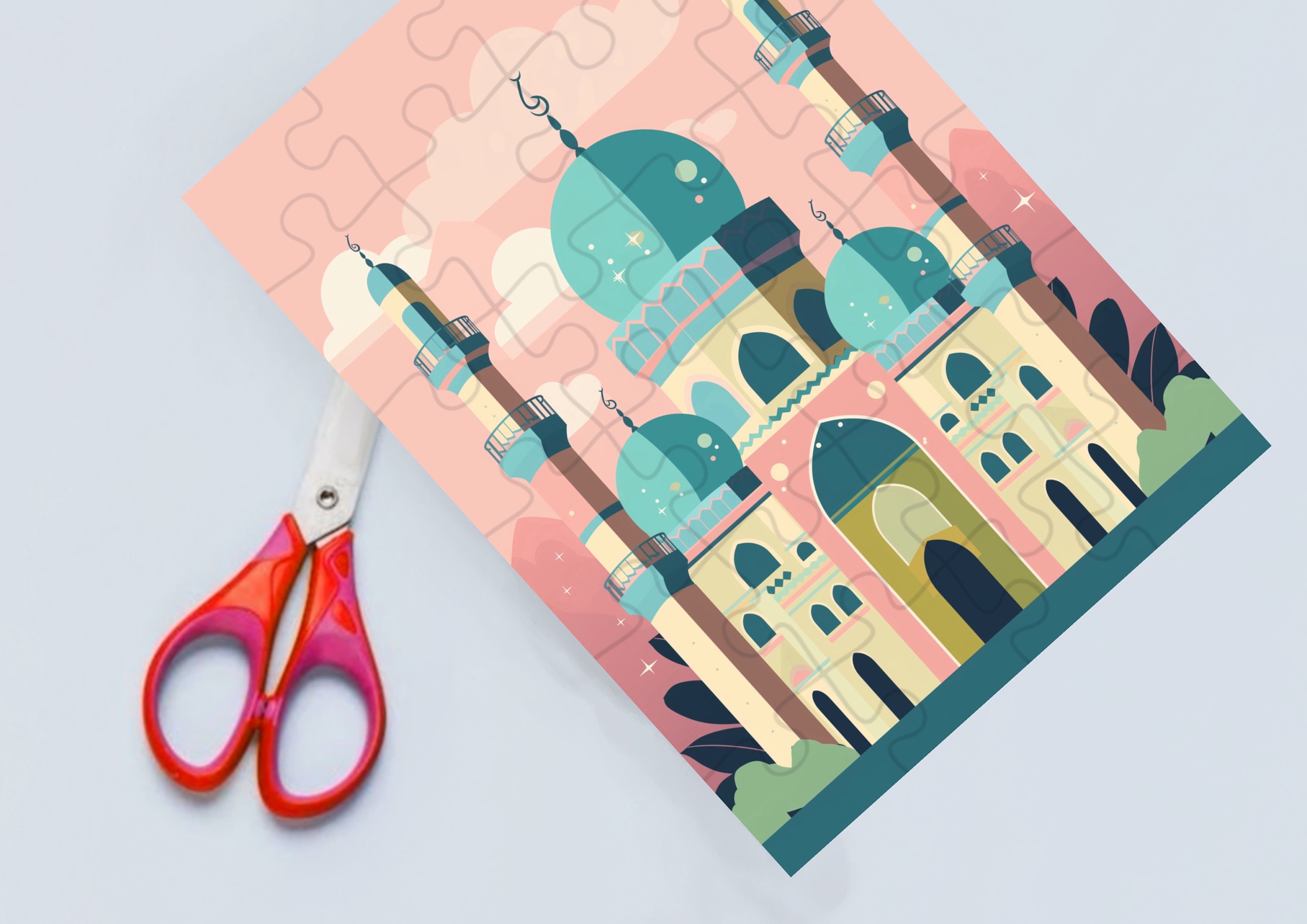 DIY Islamic Puzzle to Cut Out, Masjid, Mosque, Islamisches Puzzle Für ...
