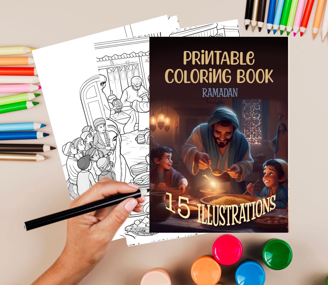 15 Islamic Coloring Book for Kids, Ramadan, Hijab, Mosque, Islamische ...