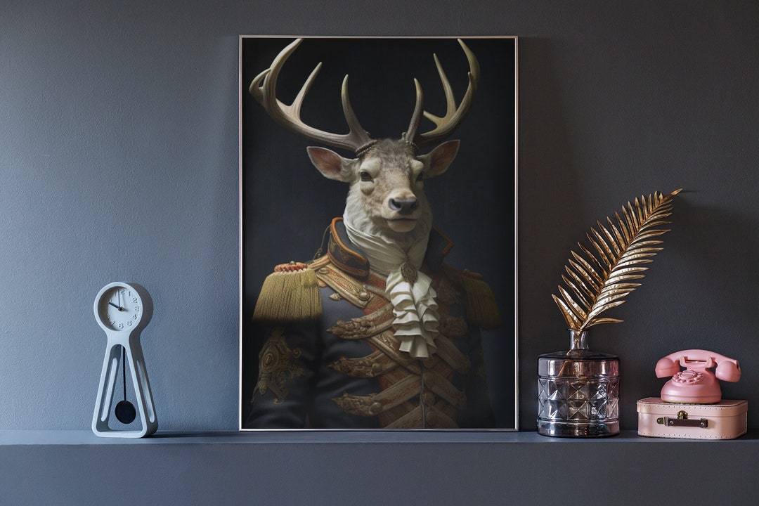 Exalted Stag in Uniform Vintage Poster Print Art Poster - Etsy