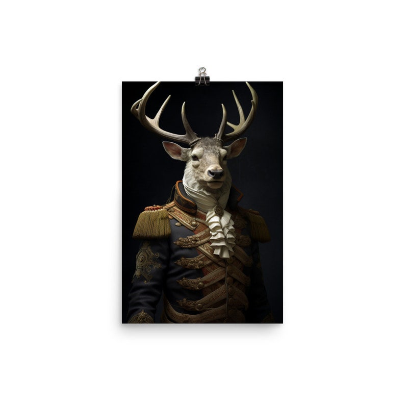 Exalted Stag in Uniform Vintage Poster Print Art Poster - Etsy