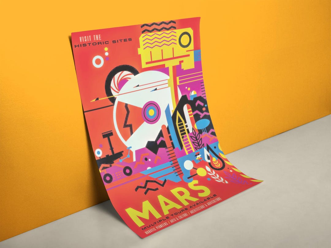 Science Fiction Mars Travel Poster From NASA - Etsy
