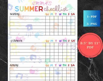 Summer Daily Checklist Printable - Etsy