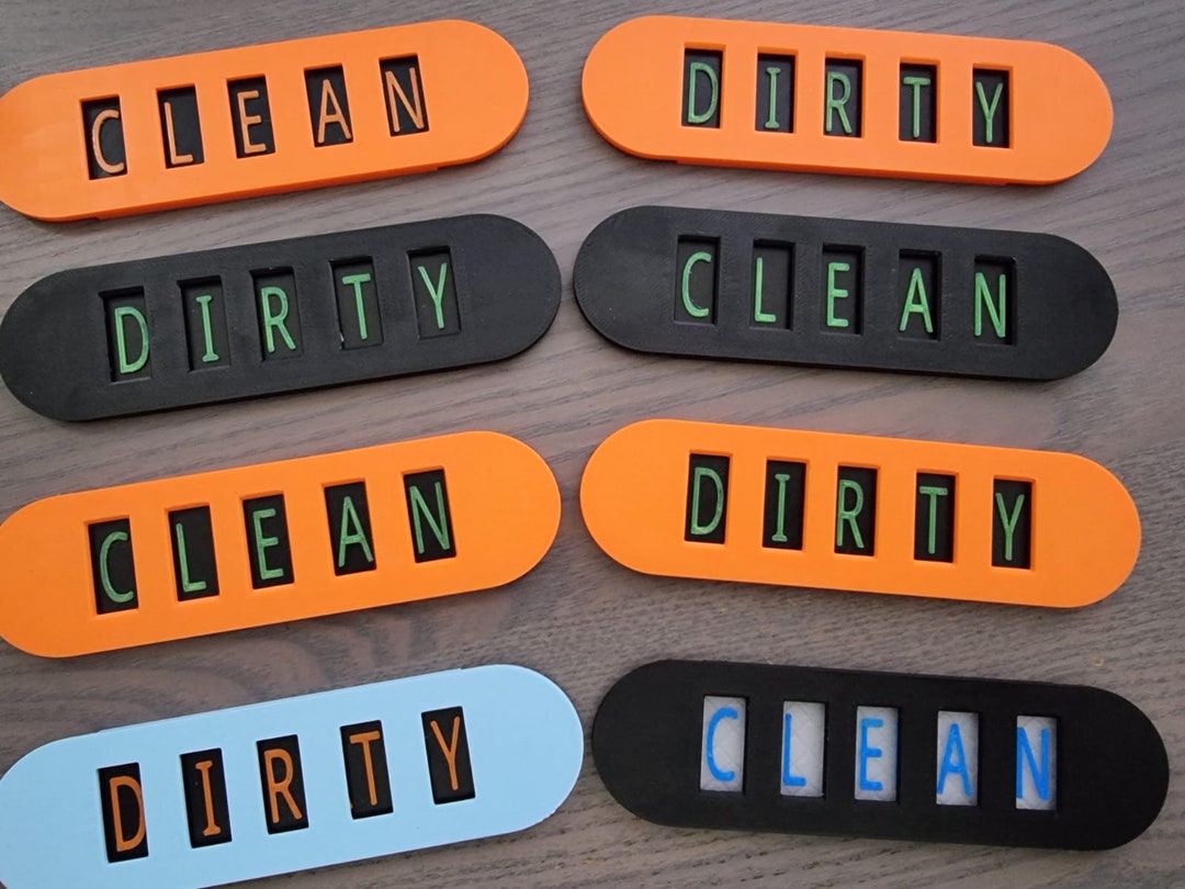 Customizable "clean/dirty" Sliding Sign for Dishwasher/washing Machine ...
