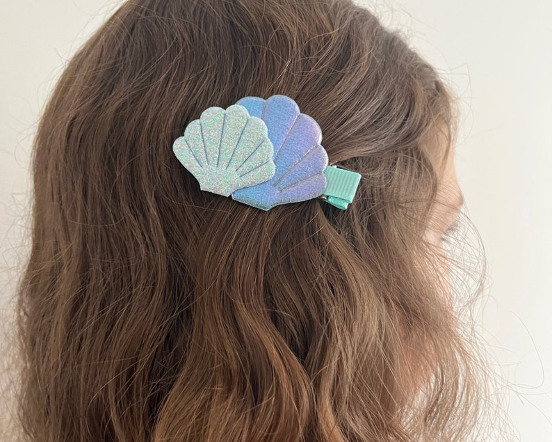 Mermaid Shell Hair Clip Mermaid Hair Accessories Glitter - Etsy