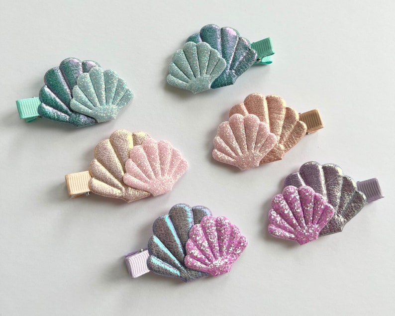 Mermaid Shell Hair Clip Mermaid Hair Accessories Glitter - Etsy