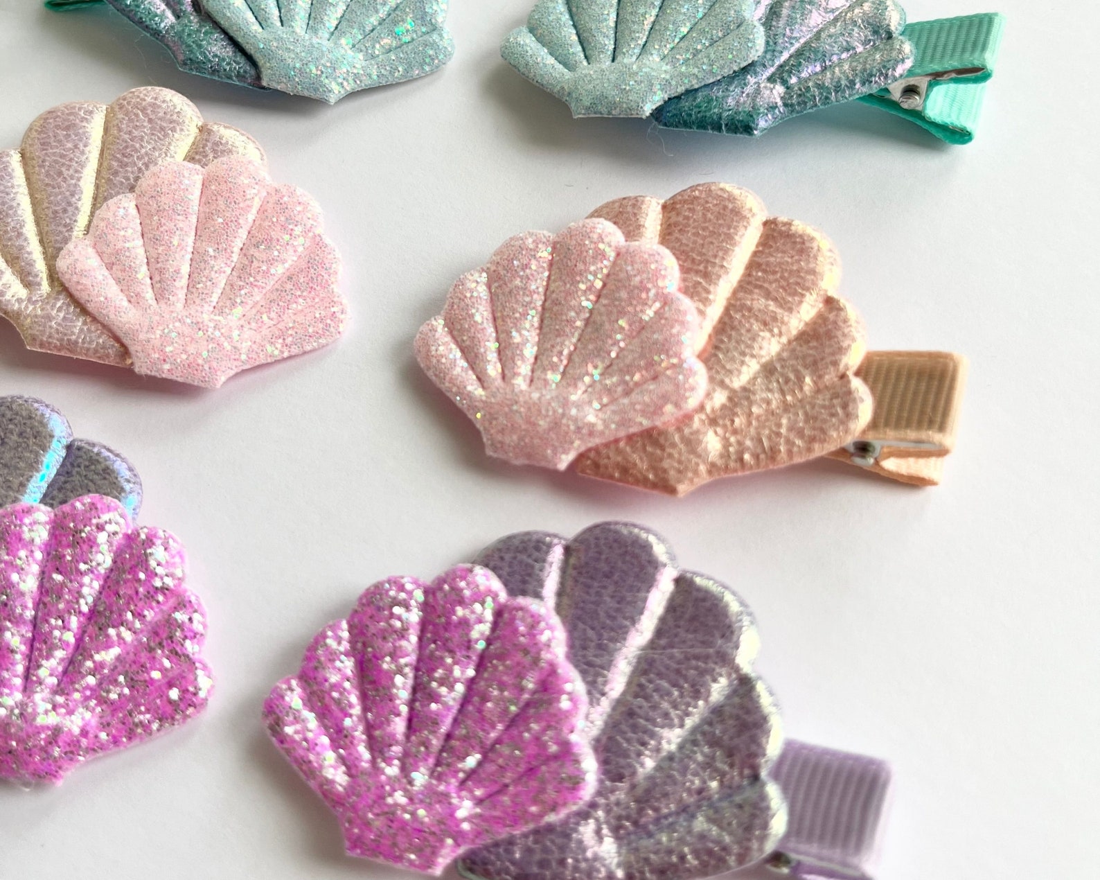 Mermaid Shell Hair Clip Mermaid Hair Accessories Glitter - Etsy