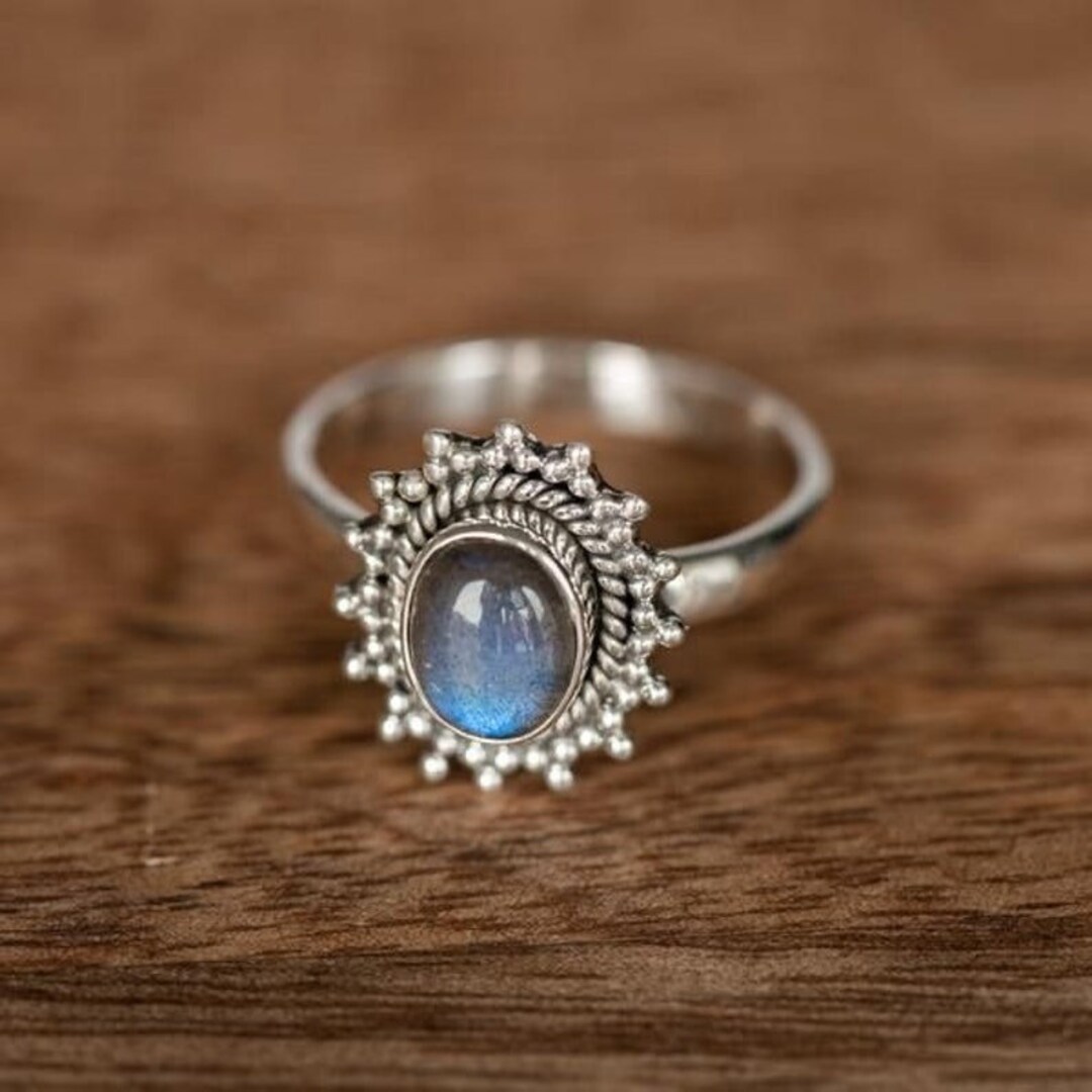 Blue Fire Labradorite Ring, Handmade Ring, Gemstone Ring, 925 Silver ...