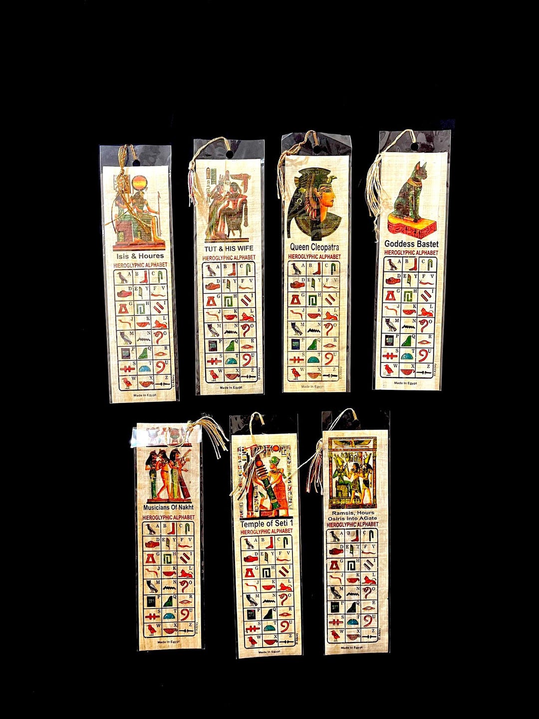 Ancient Egypt Papyrus Bookmark Set 7 Pc Egyptian Papyrus Art Papyrus ...