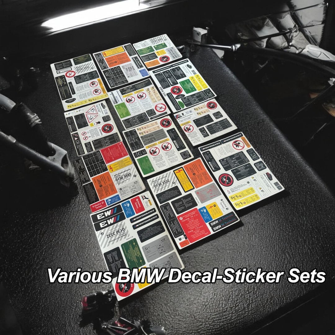 BMW Decal Sticker Label Set for E12 E21 E30 E34 E36 E38 , 3 Series 5 ...