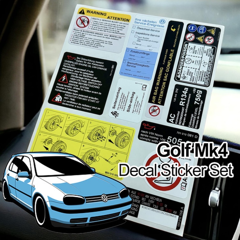 VW Passat B5 Decal Label Sticker Set / Volkswagen Passat High Quality ...