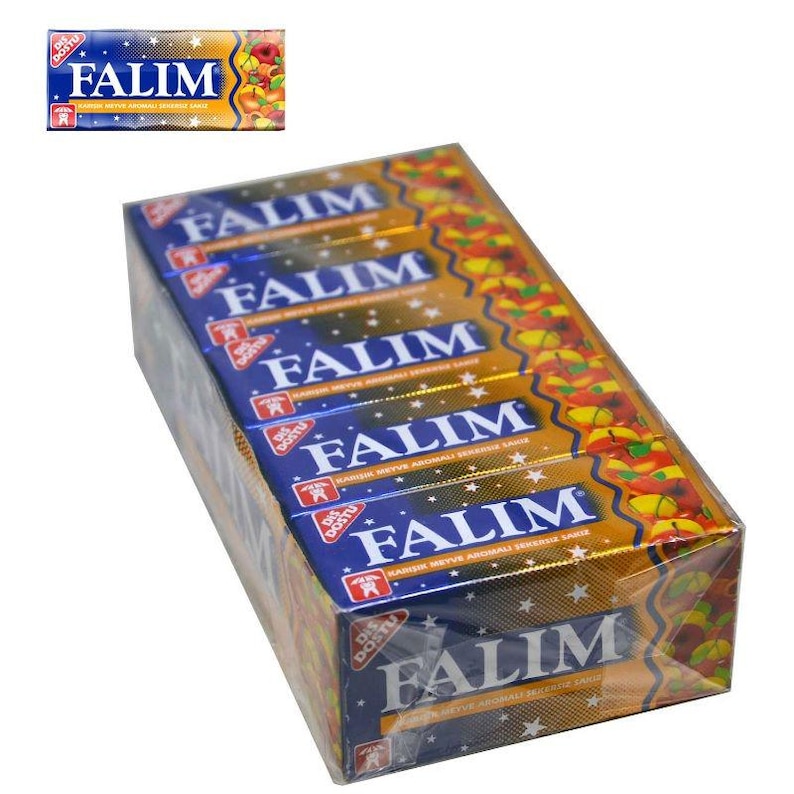 Falim Sugar Free Turkish Chewing Gum 100 Pcs Sugarless (5x20) Gum Mint ...