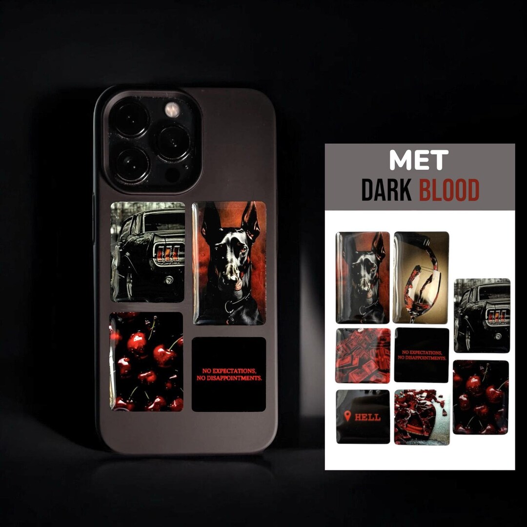 Aesthetic Affirmation Red and Black 3D Sticker Set for Phone and Laptop ...