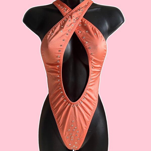 Pink Rhinestone Body Suit - Etsy