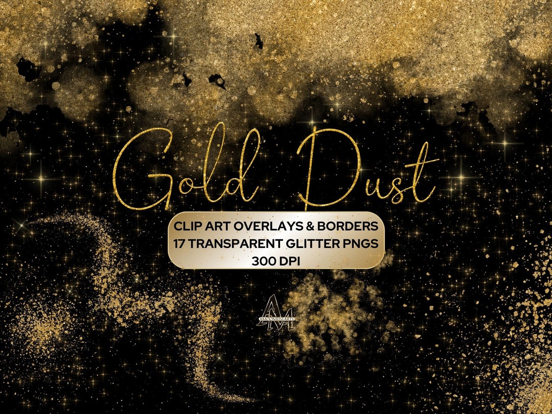 Gold Dust Clipart, Gold Glitter Overlays and Borders, Magic Fairy ...