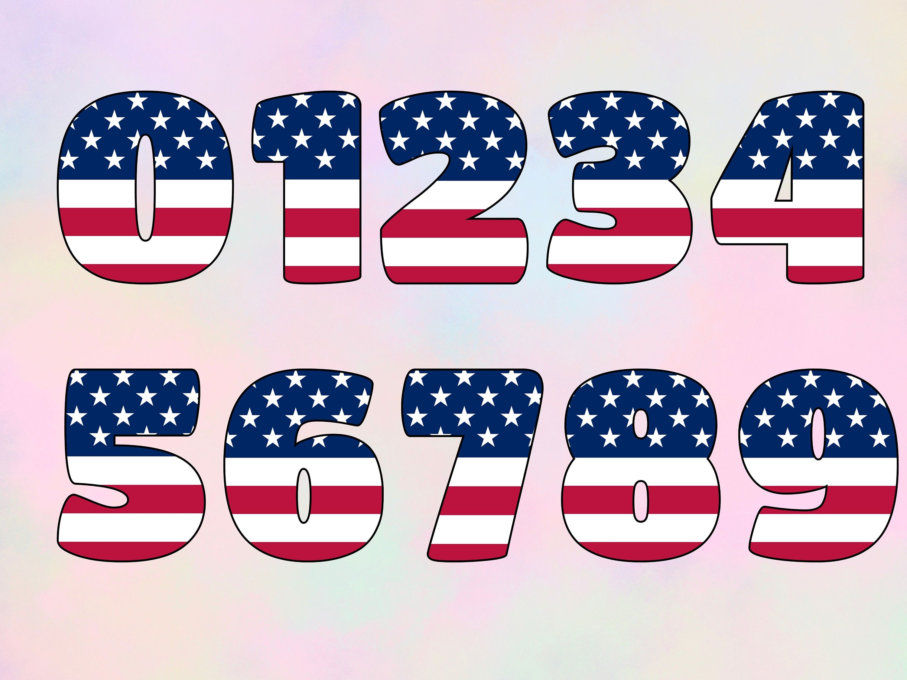 American Flag Alphabet PNG Set of USA Letter & Number Clipart Graphics ...