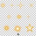 Gold Glitter Star Clipart Set of Glowing Sparkle PNG, Yellow Golden ...