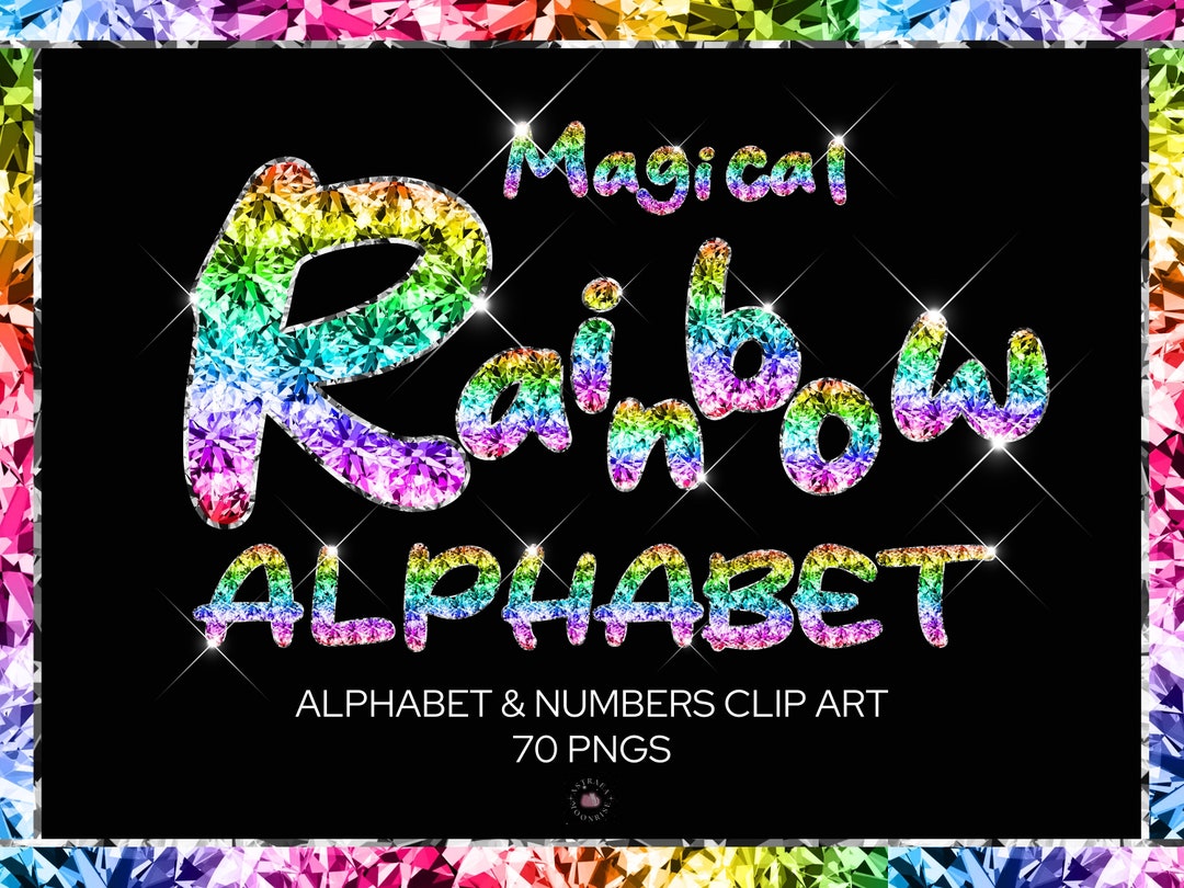 Rainbow Diamond Alphabet Clipart, Transparent PNG Set of Rainbow ...