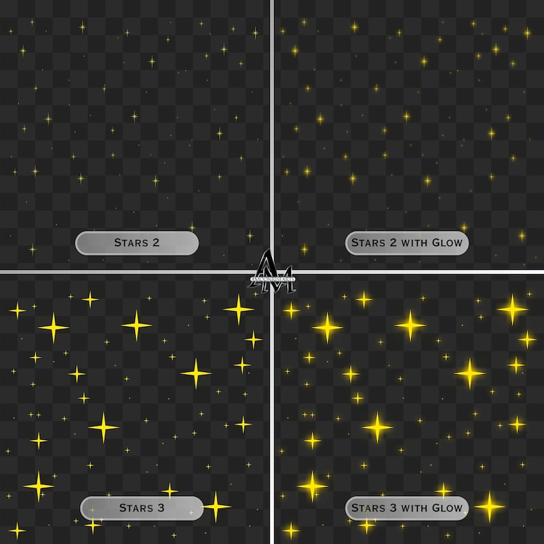Yellow Sparkle Overlay PNG, Gold Glitter Clipart Star Overlay, Set of ...