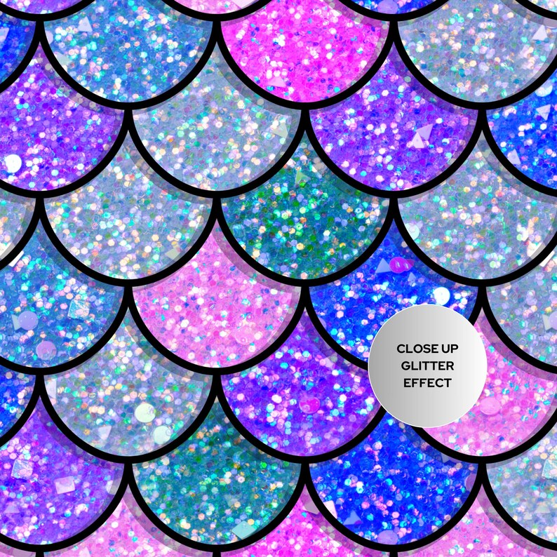 Holographic Glitter Mermaid Scales Seamless Pattern, Instant Digital ...