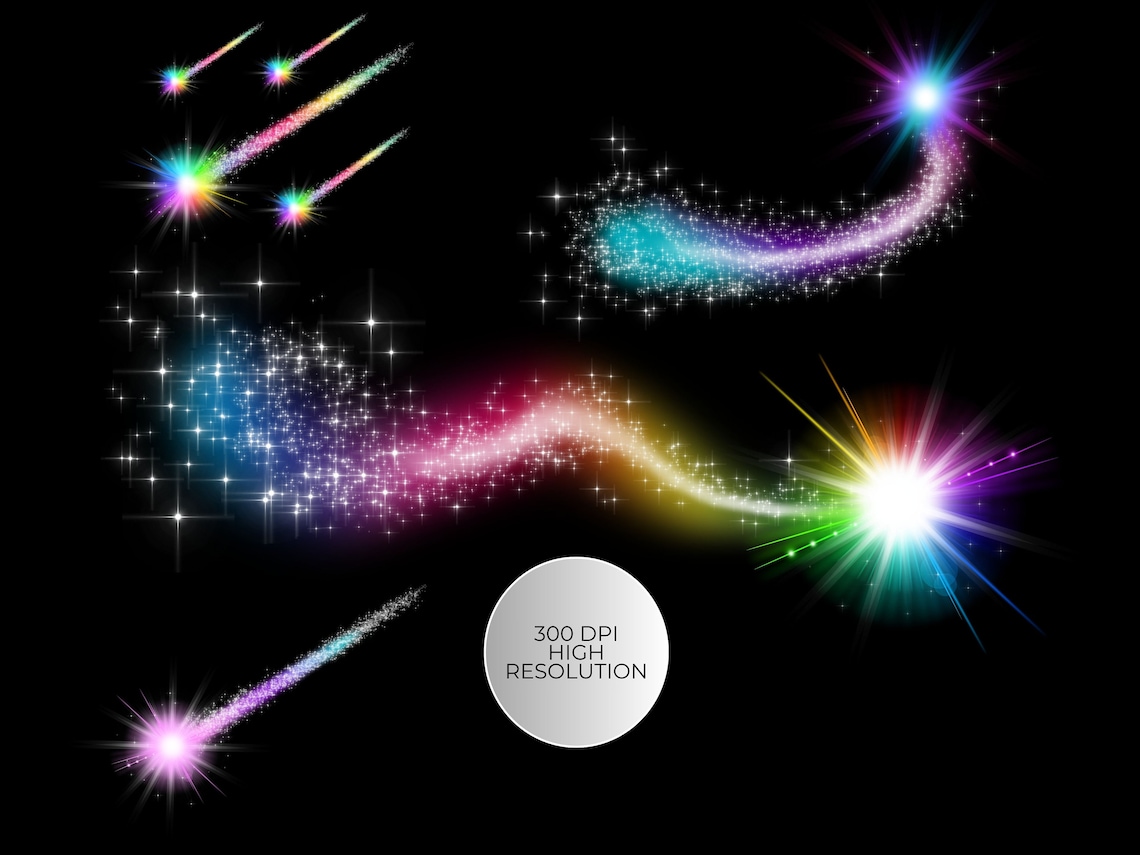 Shooting Star PNG, Rainbow Falling Star Clipart, Bright & Colourful ...
