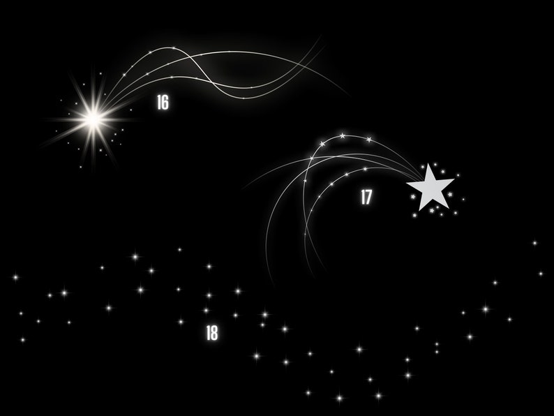 White Sparkle Star Photo Overlays: PNG Glitter Clipart (digital ...