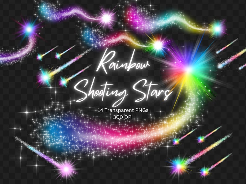 Shooting Star PNG, Rainbow Falling Star Clipart, Bright & Colourful ...