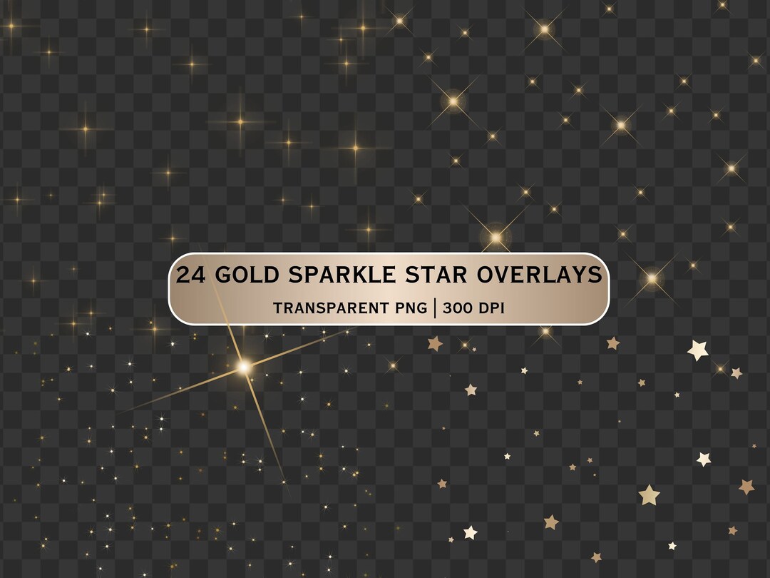Gold Star Sparkle Overlays, Glitter PNG Clipart (digital Download) - Etsy