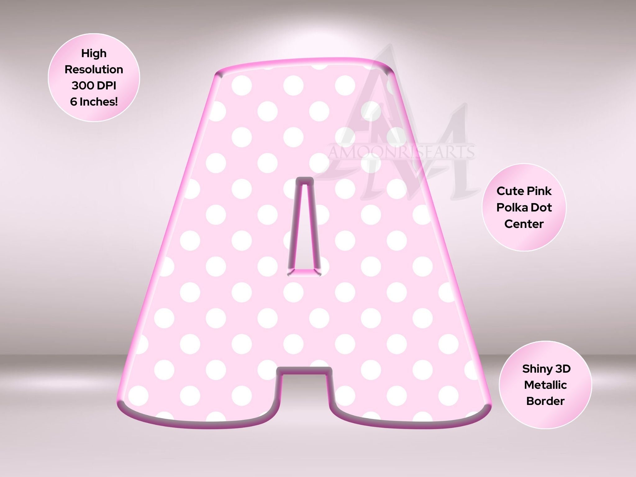 Pink Polka Dot Alphabet Clipart PNG Set of Cute Girly Letters and ...