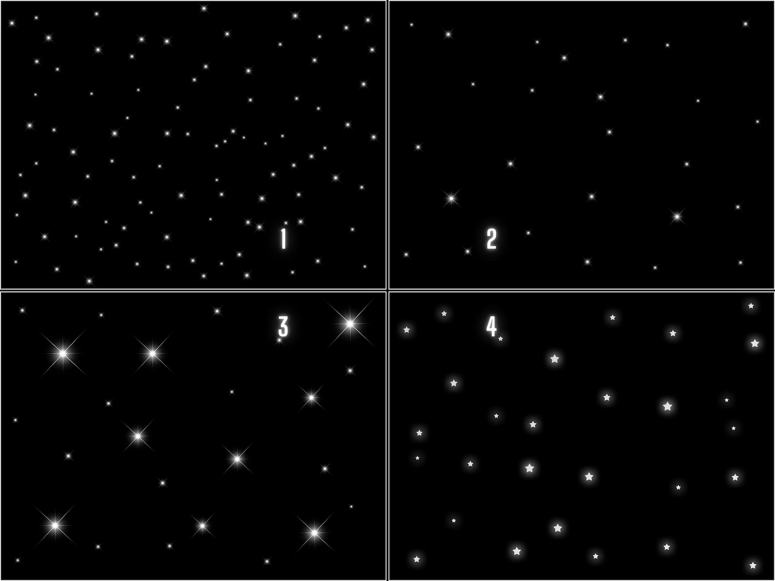 White Sparkle Star Photo Overlays: PNG Glitter Clipart (digital ...