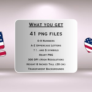 American Flag Alphabet PNG Set of USA Letter & Number Clipart Graphics ...