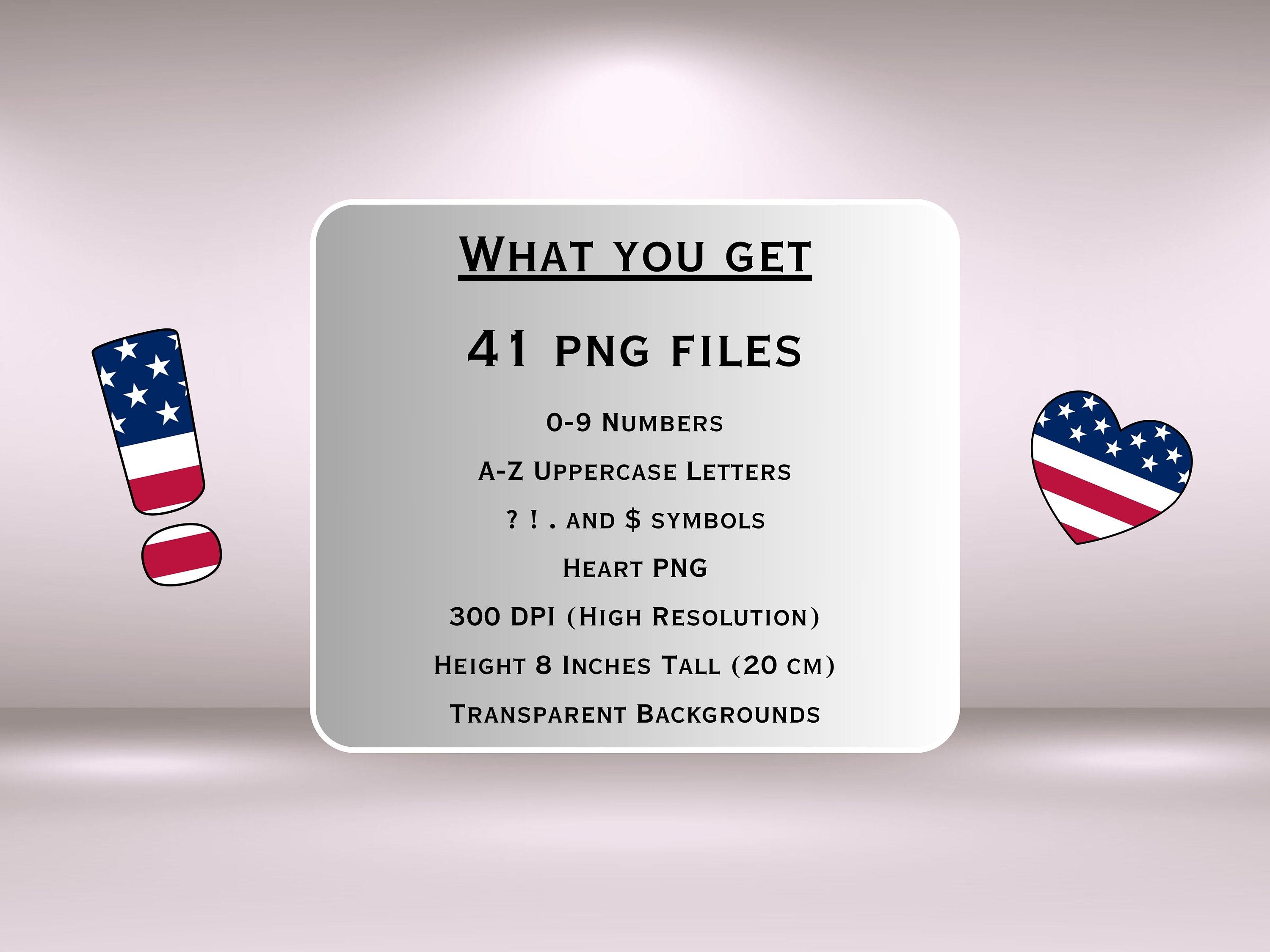 American Flag Alphabet PNG Set of USA Letter & Number Clipart Graphics ...