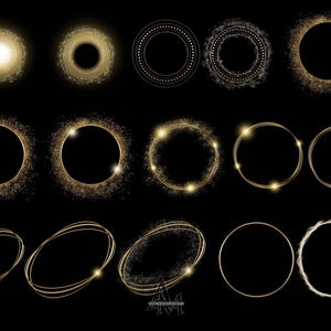 Gold Circle Overlays With Transparent Backgrounds - Circular Golden ...
