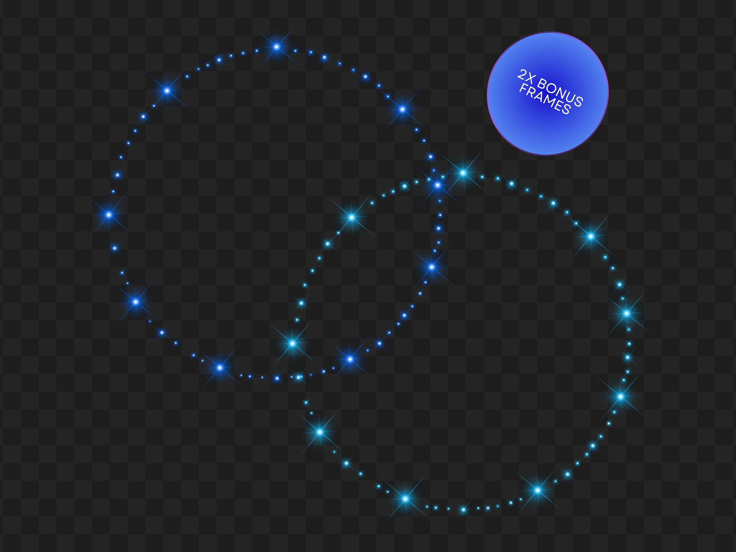 Blue Starburst PNG Overlay, Set of 20 Neon Blue Star Clipart PNG Files ...