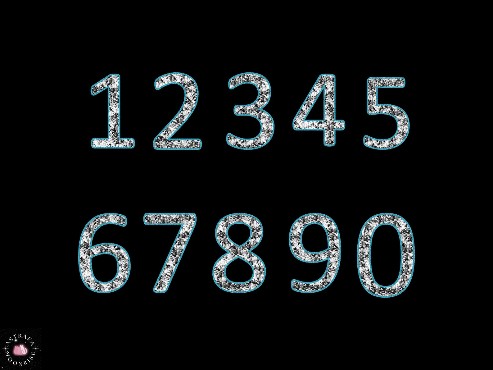 Blue Glitter Diamond Alphabet Clipart, Crystal Letters & Bling Numbers ...