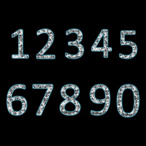 Blue Glitter Diamond Alphabet Clipart, Crystal Letters & Bling Numbers ...