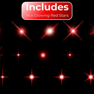 Red Star PNG Clipart, Galaxy Cosmos Overlays (digital Download) - Etsy