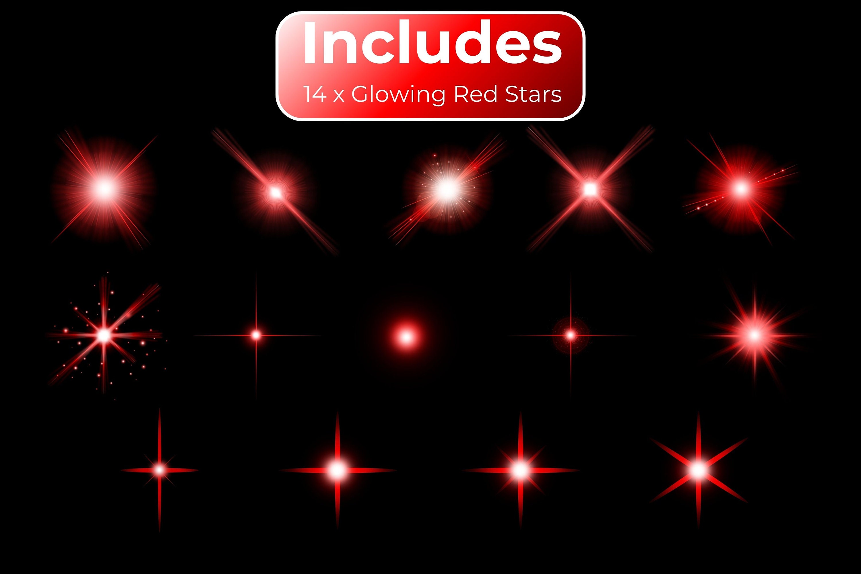 Red Stars PNG, Shooting Stars, Red Moon, Glowing Red Sparkles ...