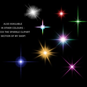 Purple Glitter Star Clipart Set of Glowing Sparkle PNG, Neon Purple ...
