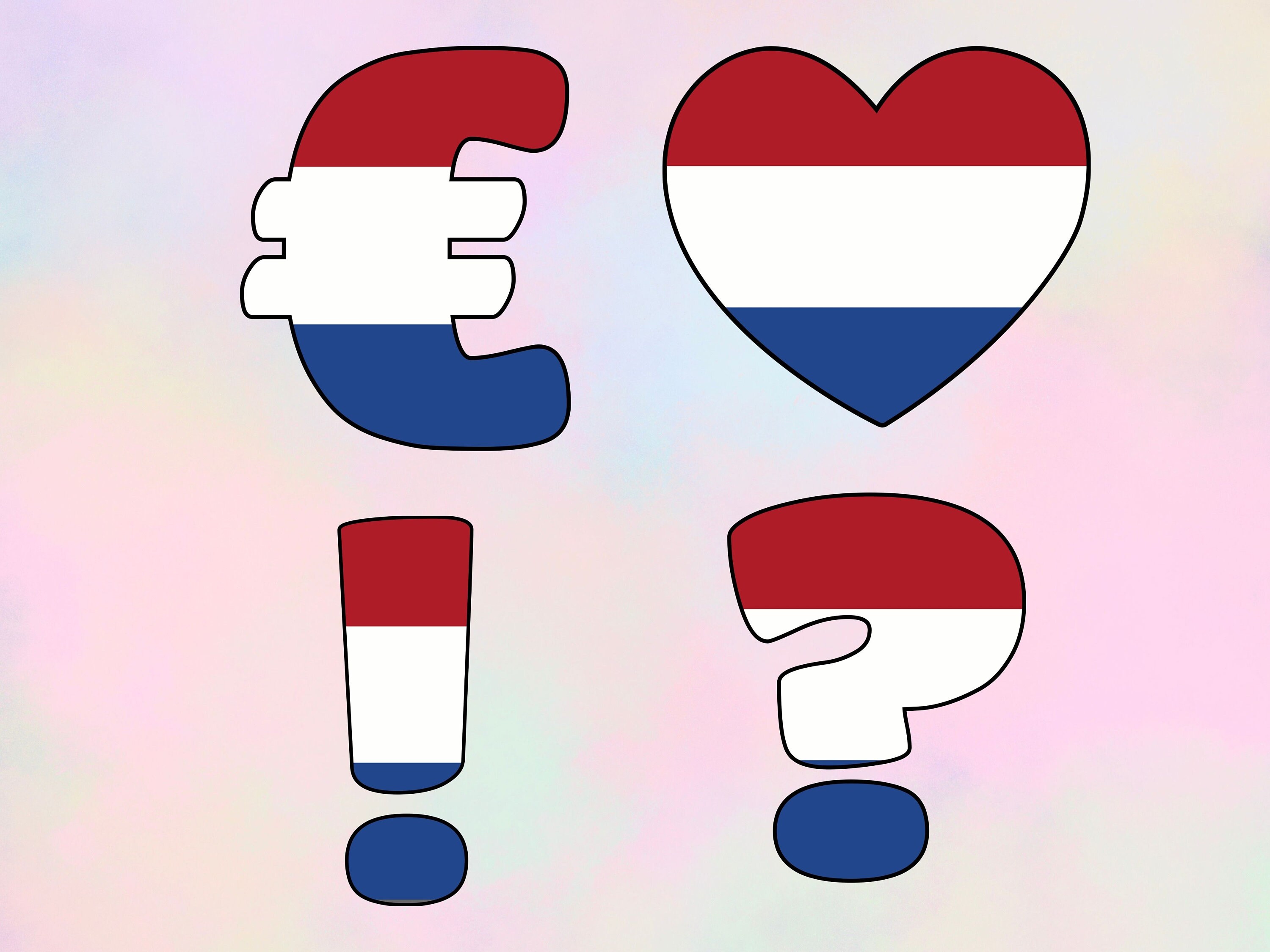 Dutch Flag Alphabet PNG Set of Netherlands Letter & Number Clipart ...