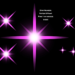 Neon Pink Star & Purple Stars PNG, Glowing Starlight Clipart, Violet ...