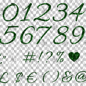 Green Sequin Alphabet Clipart for Christmas or St Patricks Day, Green ...