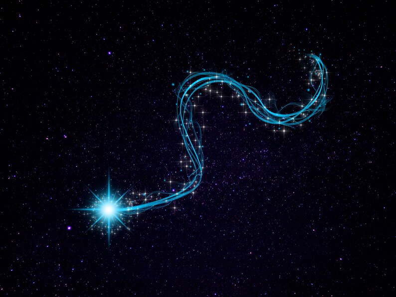 Blue Shooting Stars Clipart, Set of Bright Neon Falling Star PNG ...