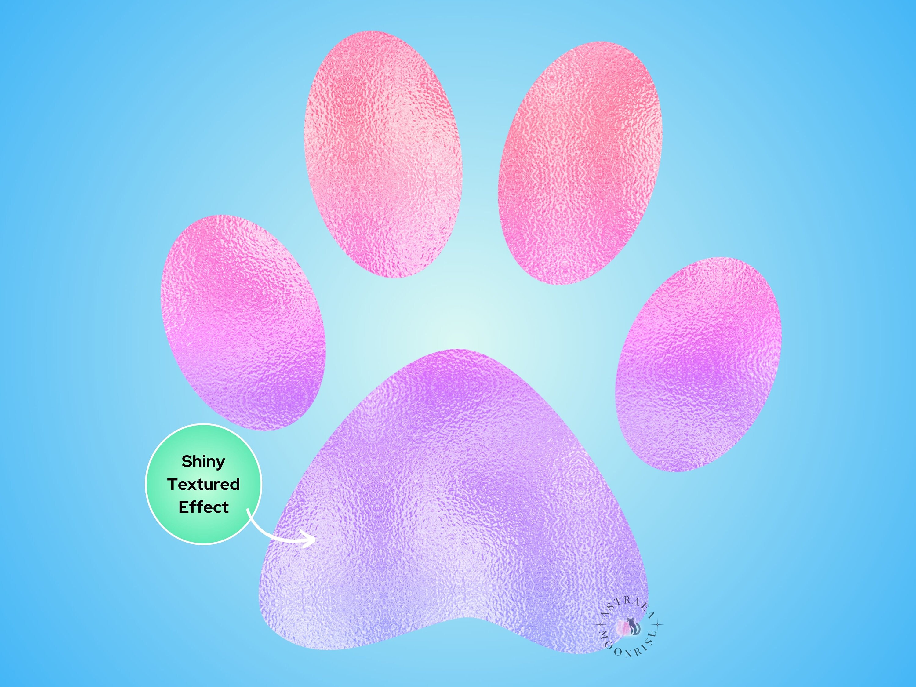 Paw Print Clipart Pngs in Rainbow Colours, Pawprint PNG Bundle, Dog Paw ...