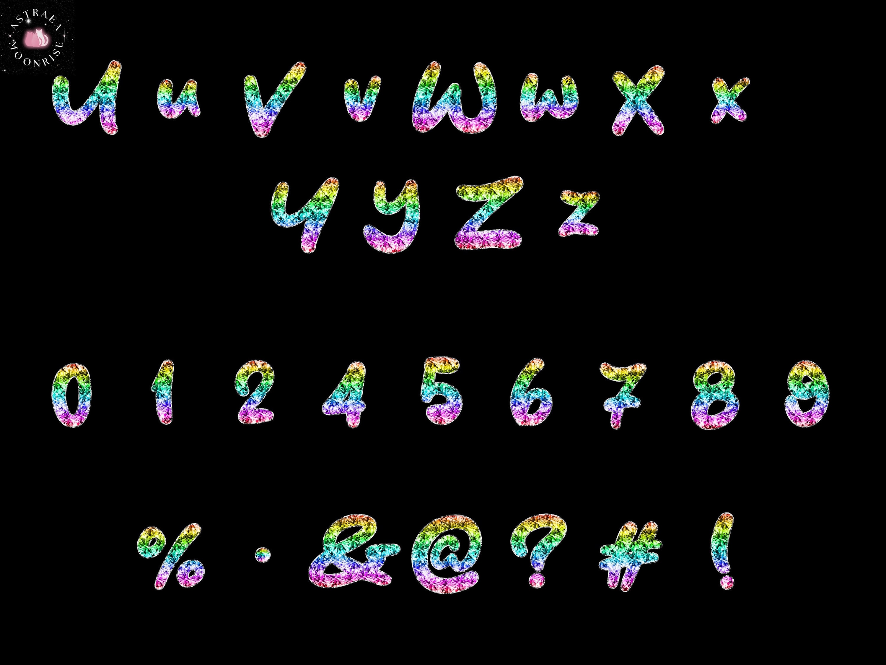 Rainbow Diamond Alphabet Clipart, Transparent PNG Set of Rainbow ...