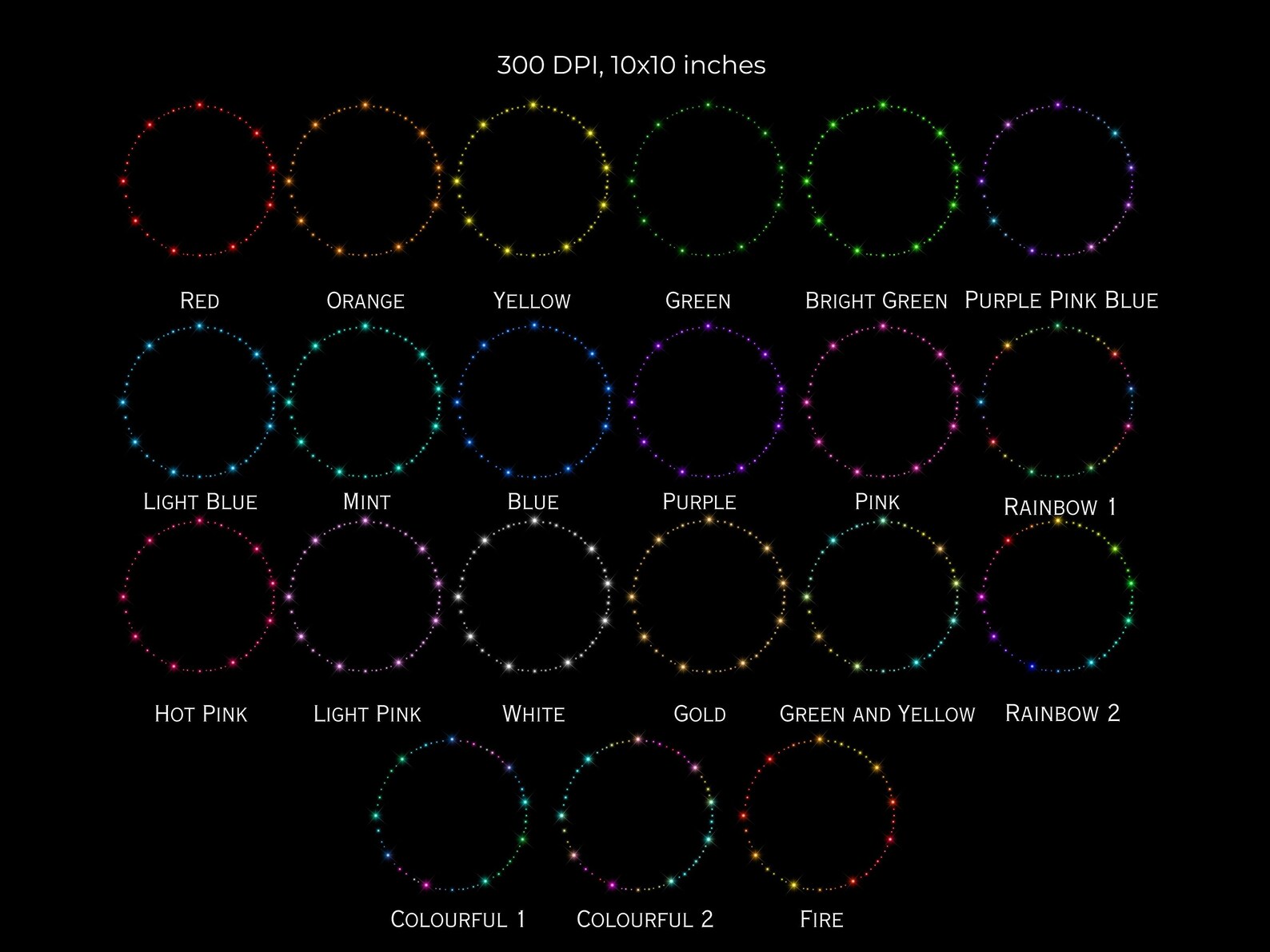 Circle Sparkle Frames Clipart Set of Sparkling Rainbow Circles Glitter ...