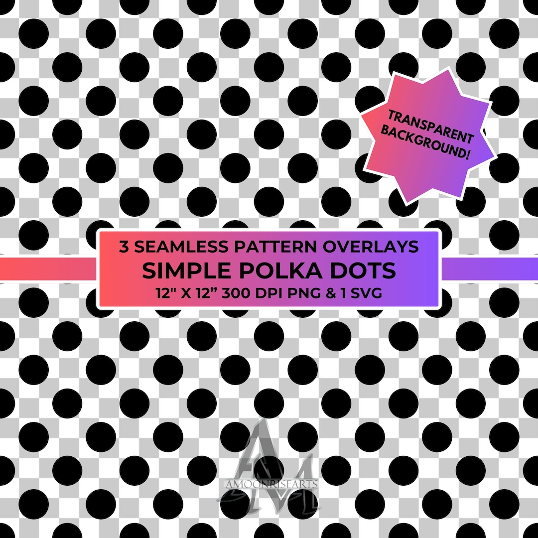 Polka Dot Seamless Pattern Overlay With Transparent Background in 3 ...
