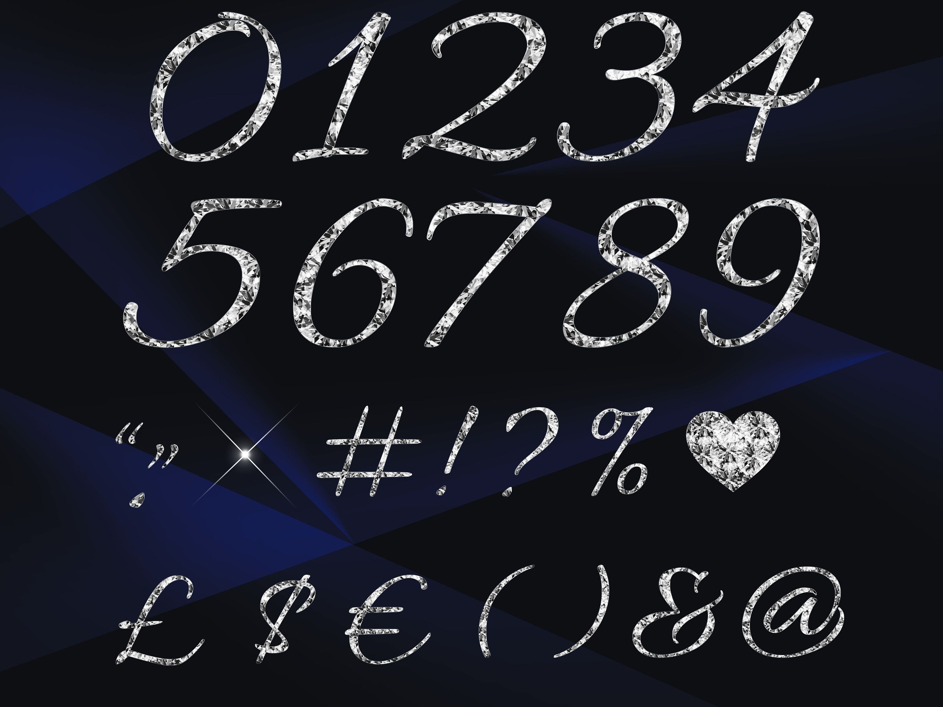 Silver Diamond Alphabet Clipart Set, Luxury Sparkle Letters & Bling ...